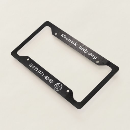 Macquade Body shop, body shop licence plate frames | Zazzle