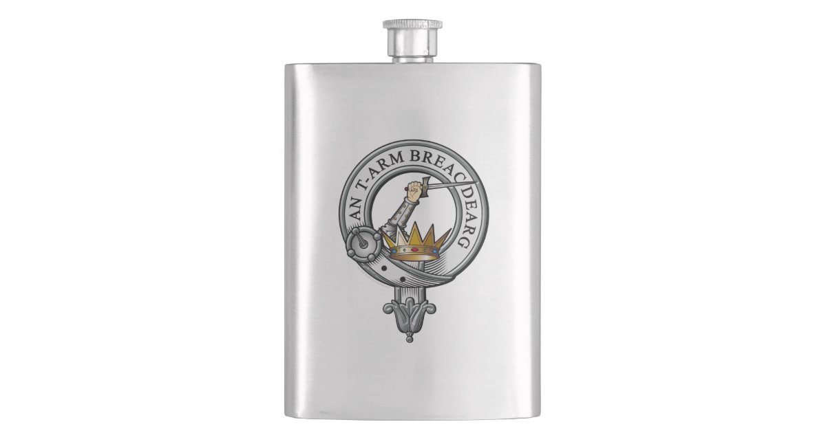 MacQuarrie Crest Badge Flask | Zazzle