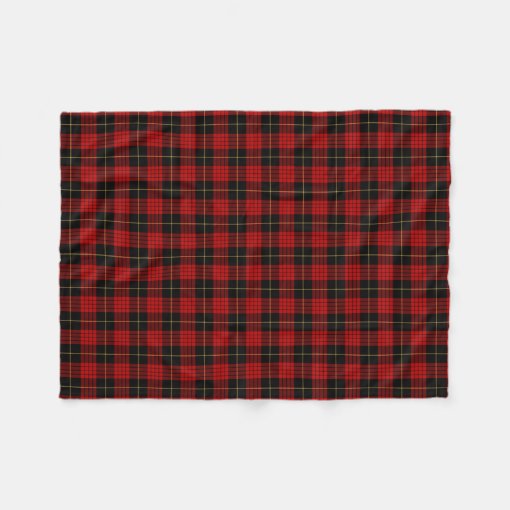 Macqueen Clan Red And Black Tartan Fleece Blanket Zazzle