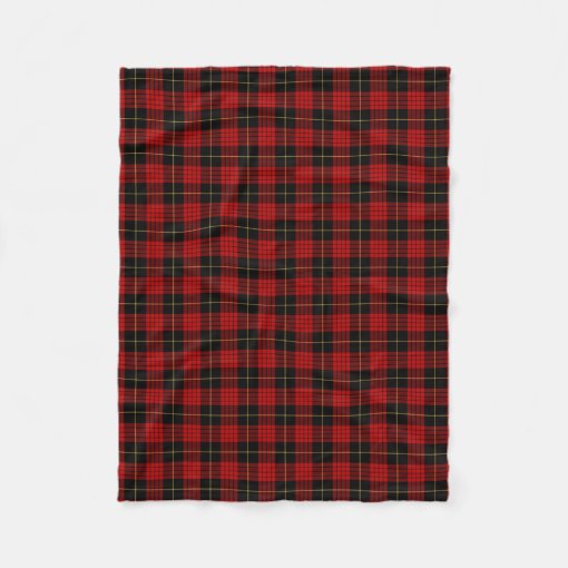 Macqueen Clan Red And Black Tartan Fleece Blanket Zazzle