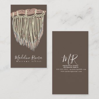 Macrame Artist Handmade Art Designer Business Card | Zazzle