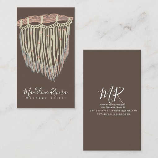 Macrame Artist Handmade Art Designer Business Card | Zazzle