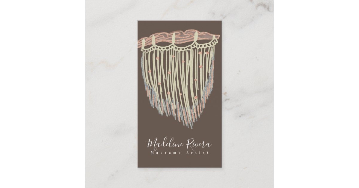 Macrame Artist Handmade Art Designer Business Card | Zazzle