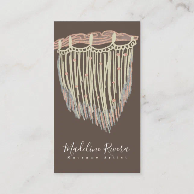 Macrame Artist Handmade Art Designer Business Card | Zazzle