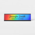 Macro Photo Holographic Rainbow Ombre Desk Name Plate | Zazzle