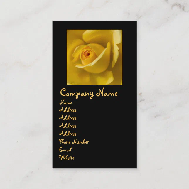 Macro Yellow Rose Business Card | Zazzle