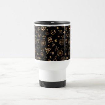 MACUSA™ Magic Symbols And Crests Pattern Travel Mug | Zazzle