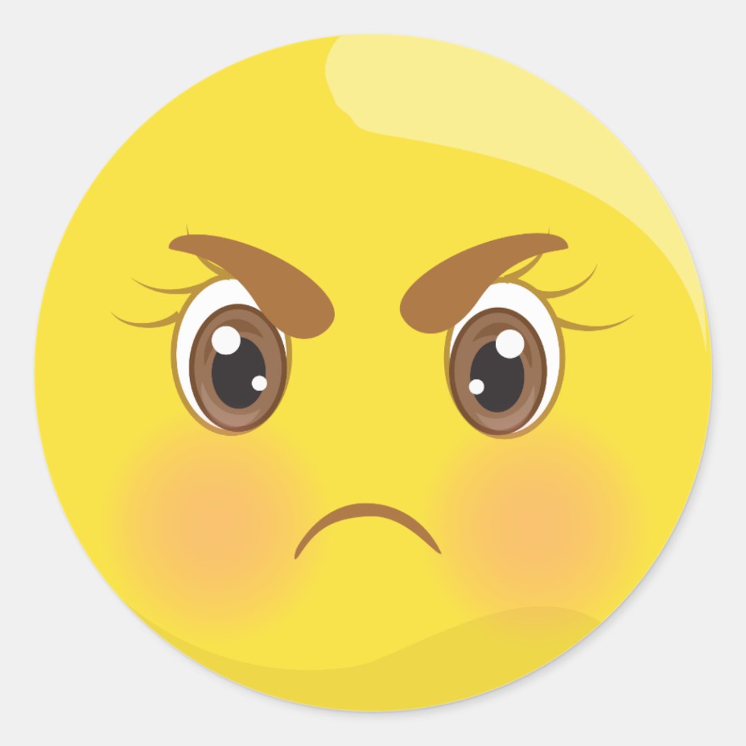 Mad & Angry Emoji Face Stickers | Zazzle