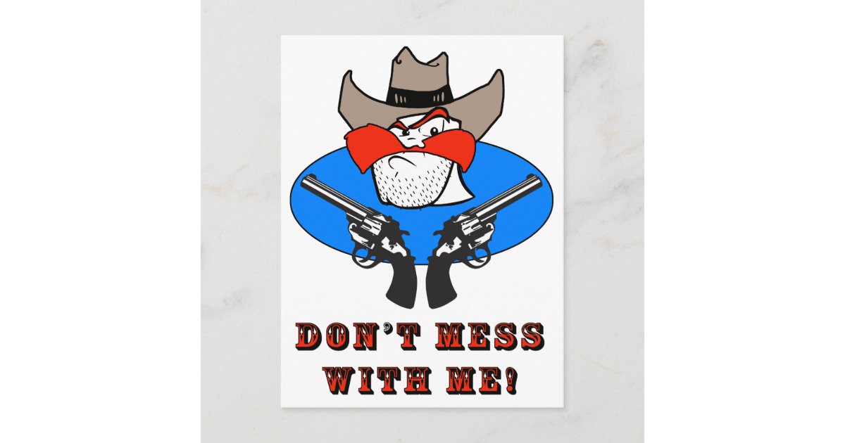 Mad Cowboy Funny Humor Illustration Postcard | Zazzle