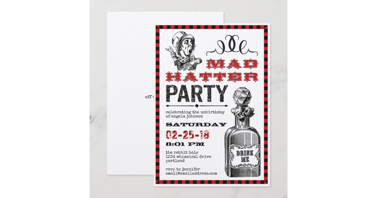 Mad Hatter Unbirthday Party Invitation | Zazzle
