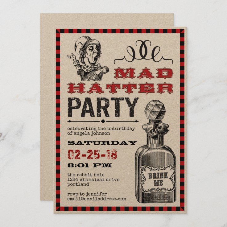 Mad Hatter Unbirthday Party Invitation | Zazzle