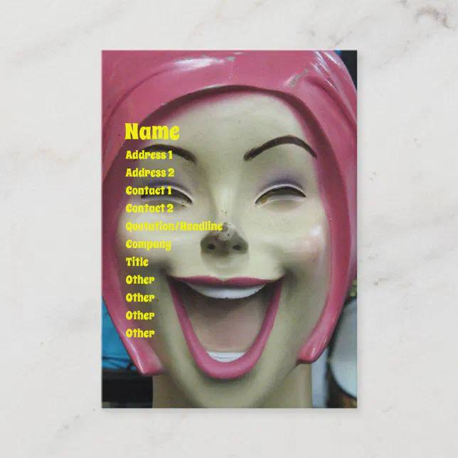 Mad Laughing Mannequin ~ Uncanny Valley Girl Business Card | Zazzle