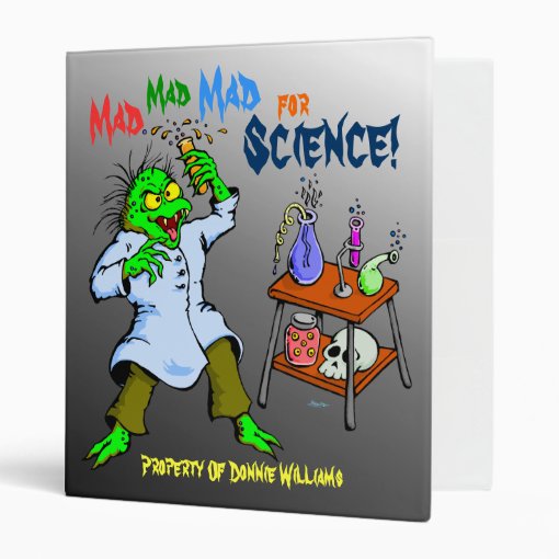 Mad, Mad, Mad For Science! Binder | Zazzle