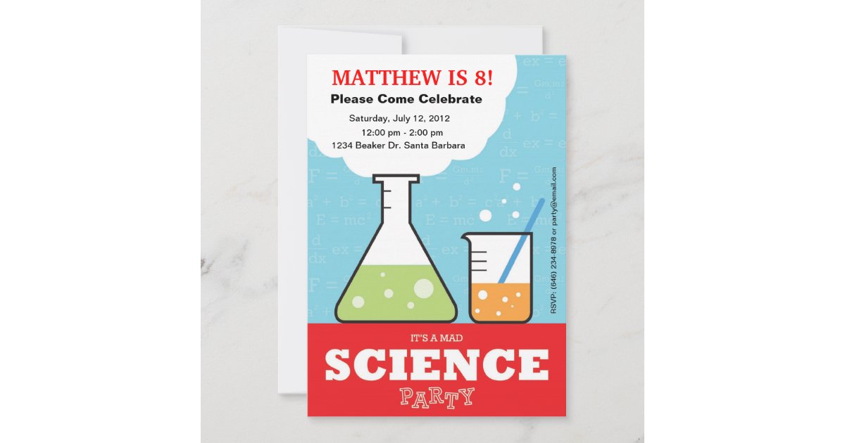 Mad Science Birthday Invitation | Zazzle
