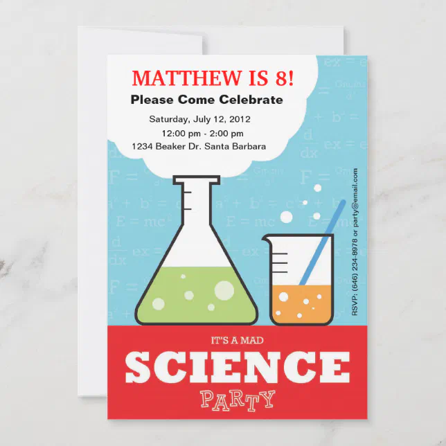 Mad Science Birthday Invitation | Zazzle