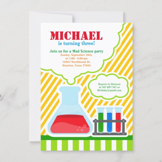 Mad Science Birthday Party Invitation | Zazzle.com
