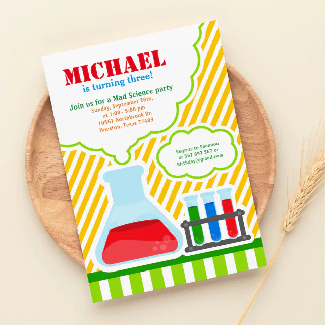 Mad Science Birthday Party Invitation | Zazzle
