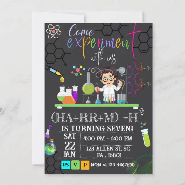 Mad Science Birthday Party `Invitation for Boys Invitation | Zazzle