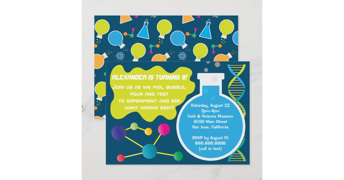 Mad Science Scientist Birthday Party Invitations | Zazzle