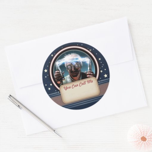 Mad Scientist #2 Name Tag Stickers | Zazzle