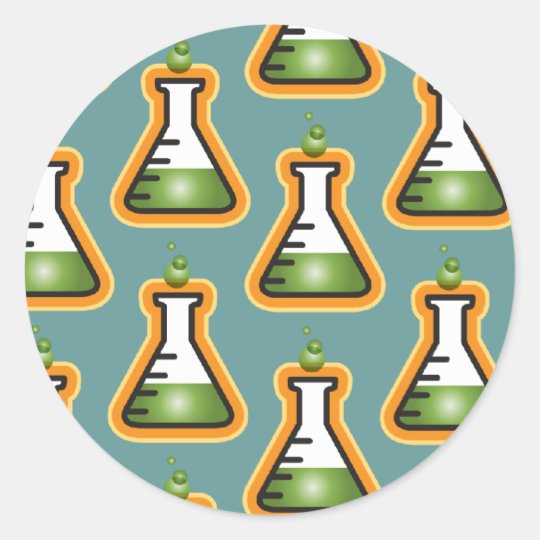 Mad Scientist Beakers Classic Round Sticker | Zazzle.com