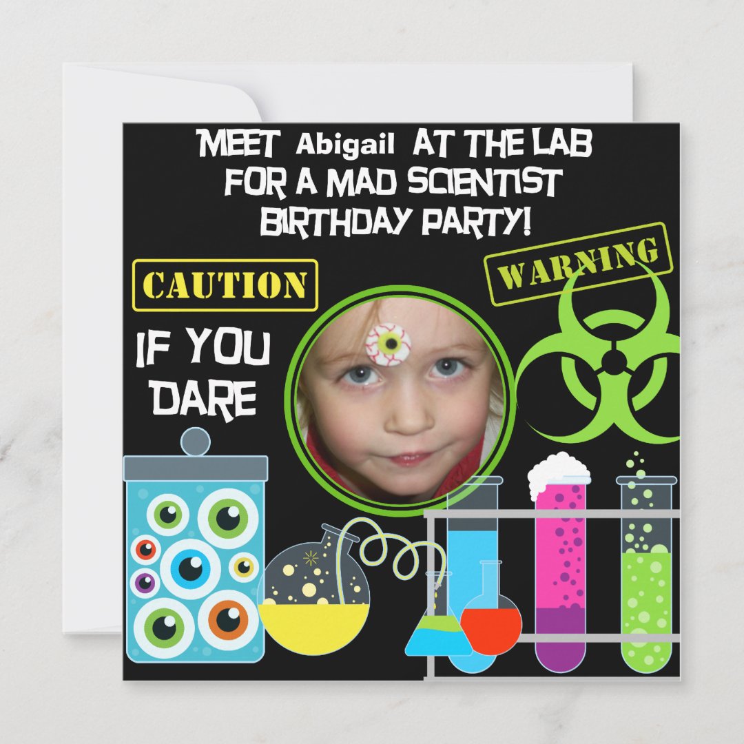 Mad Scientist Birthday Party Invitations | Zazzle