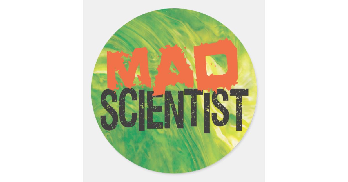 Mad Scientist Classic Round Sticker | Zazzle