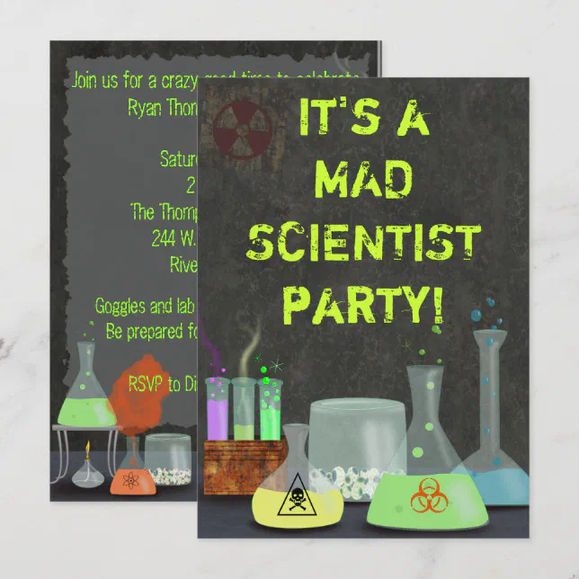 Mad Scientist Party Invitation | Zazzle
