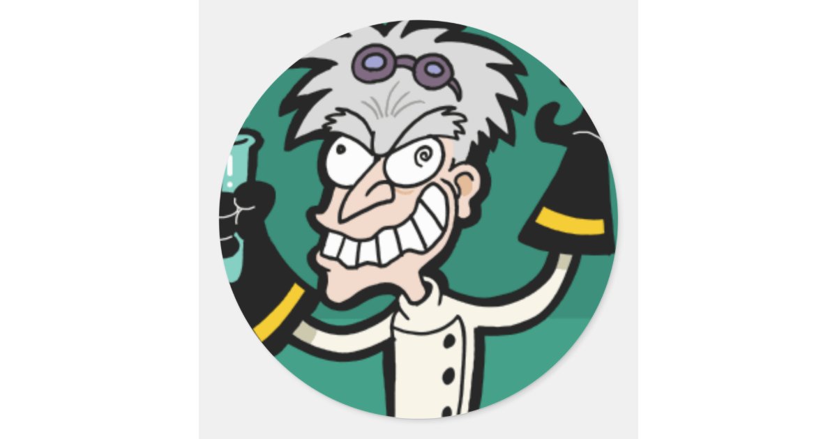 Mad Scientist Sticker | Zazzle