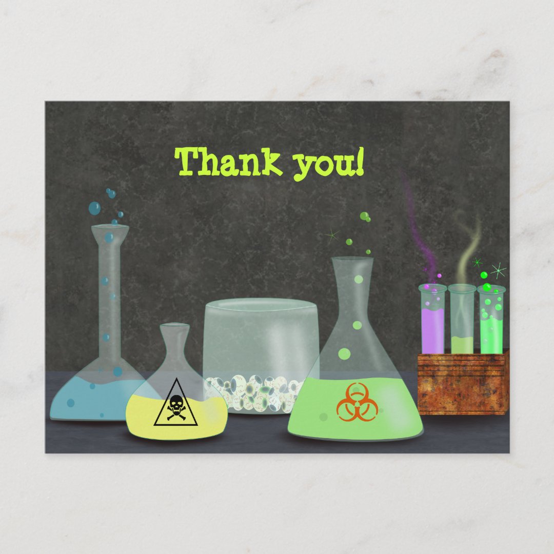 Mad Scientist Thank You Postcard | Zazzle