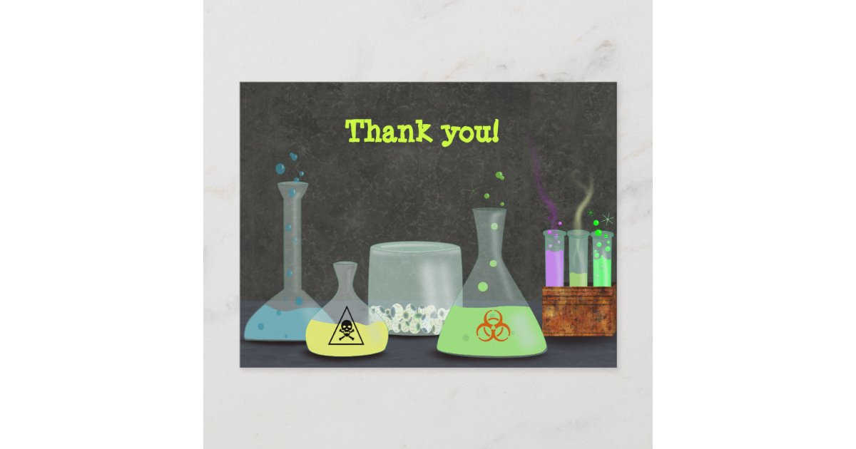 Mad Scientist Thank You Postcard | Zazzle