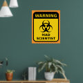 Mad Scientist Warning Sign | Zazzle