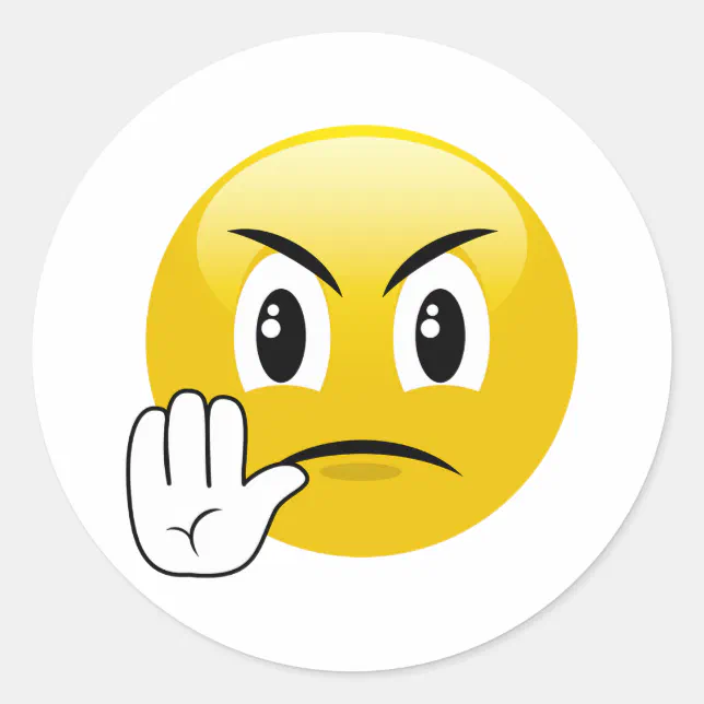 Mad Stop Right There Emoji Stickers | Zazzle