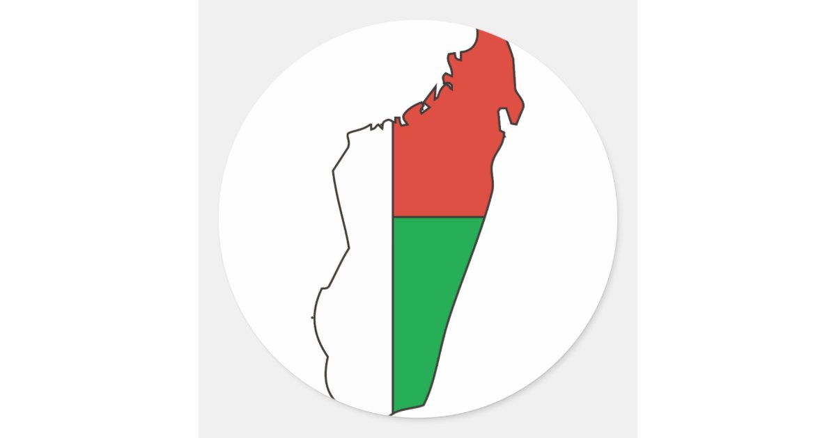 Madagascar flag map classic round sticker | Zazzle.com