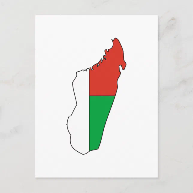 Madagascar flag map postcard | Zazzle