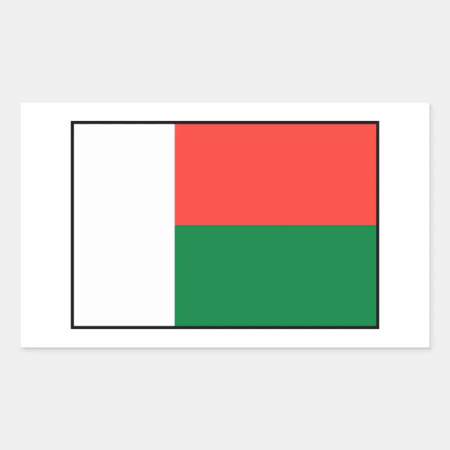 Madagascar – Malagasy Flag Rectangular Sticker | Zazzle