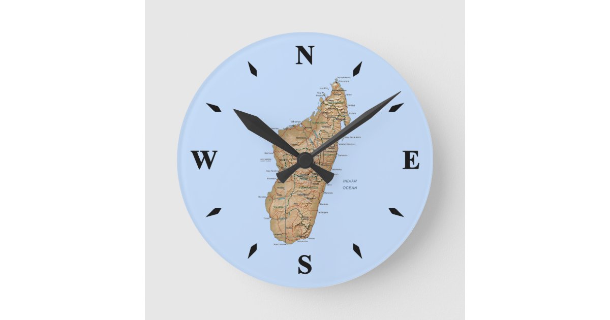 Madagascar Map Clock | Zazzle