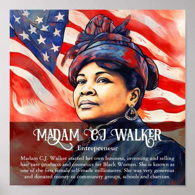Madam CJ Walker Black History Month Classroom Poster | Zazzle