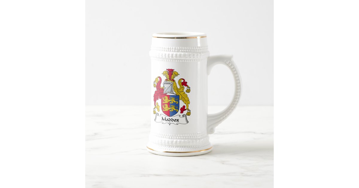 Maddox Family Crest Beer Stein | Zazzle