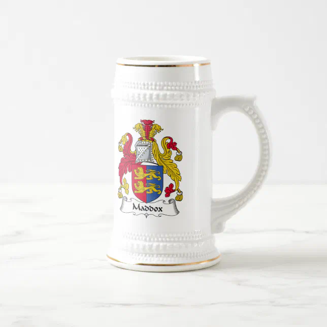 Maddox Family Crest Beer Stein | Zazzle