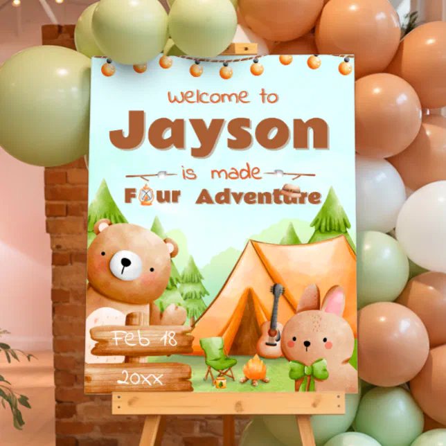 Made Four Adventure - Camping Welcome Sign | Zazzle
