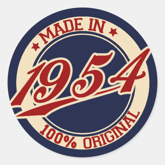 Made In 1954 Classic Round Sticker | Zazzle