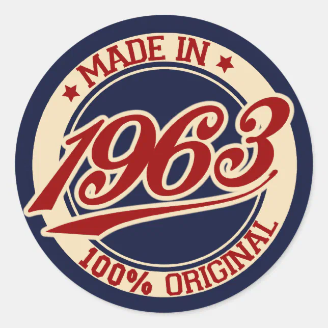 Made In 1963 Classic Round Sticker | Zazzle