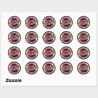 Made In 1965 Classic Round Sticker | Zazzle