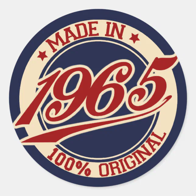 Made In 1965 Classic Round Sticker | Zazzle
