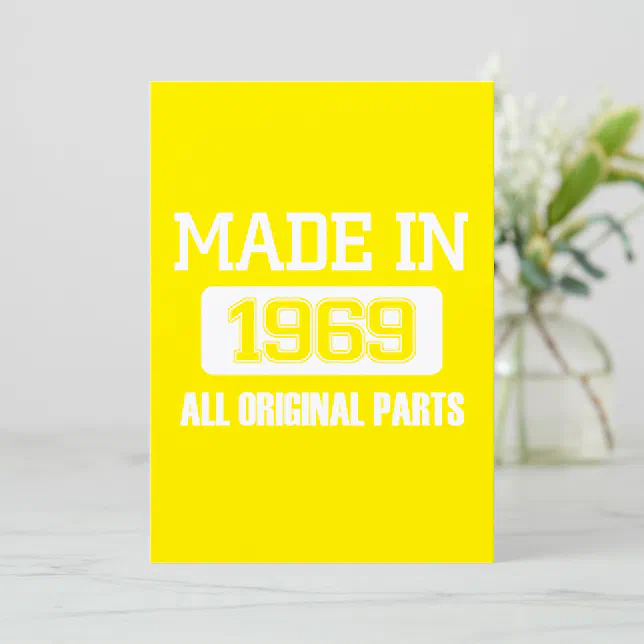 Made In 1969 All Original Parts Invitation | Zazzle