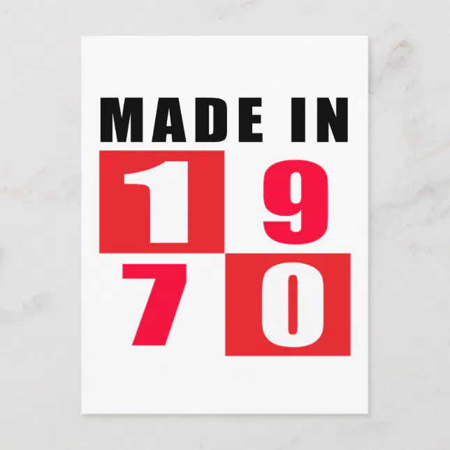 Made In 1970 Birthday Designs Postcard Zazzle