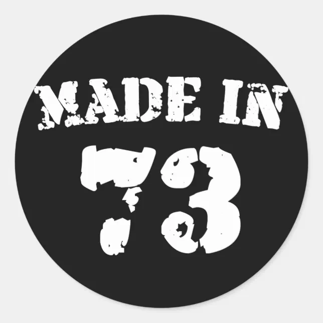 Made In 1973 Classic Round Sticker | Zazzle