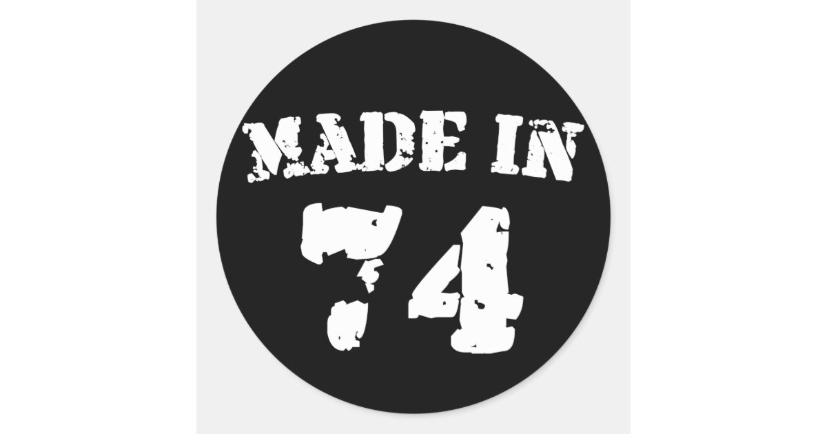 Made In 1974 Classic Round Sticker | Zazzle