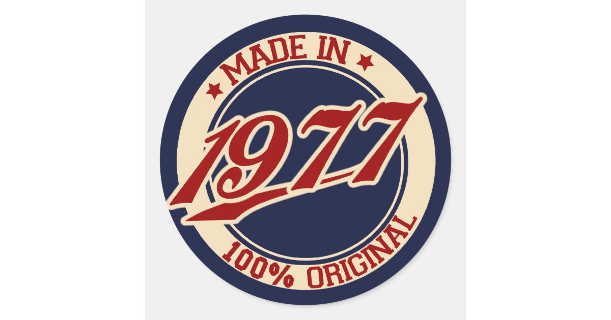 Made In 1977 Classic Round Sticker | Zazzle